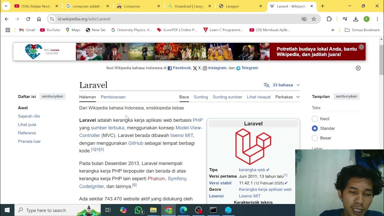 pengenalan dan instalasi laravel beserta composer - YouTube