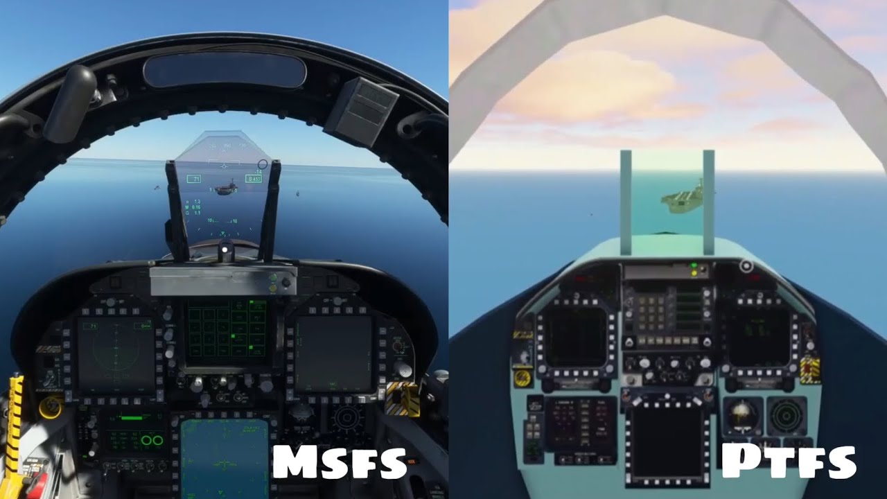 PTFS vs MSFS Aircraft Carrier Landing With an F18 (New Ptfs Carrier ...