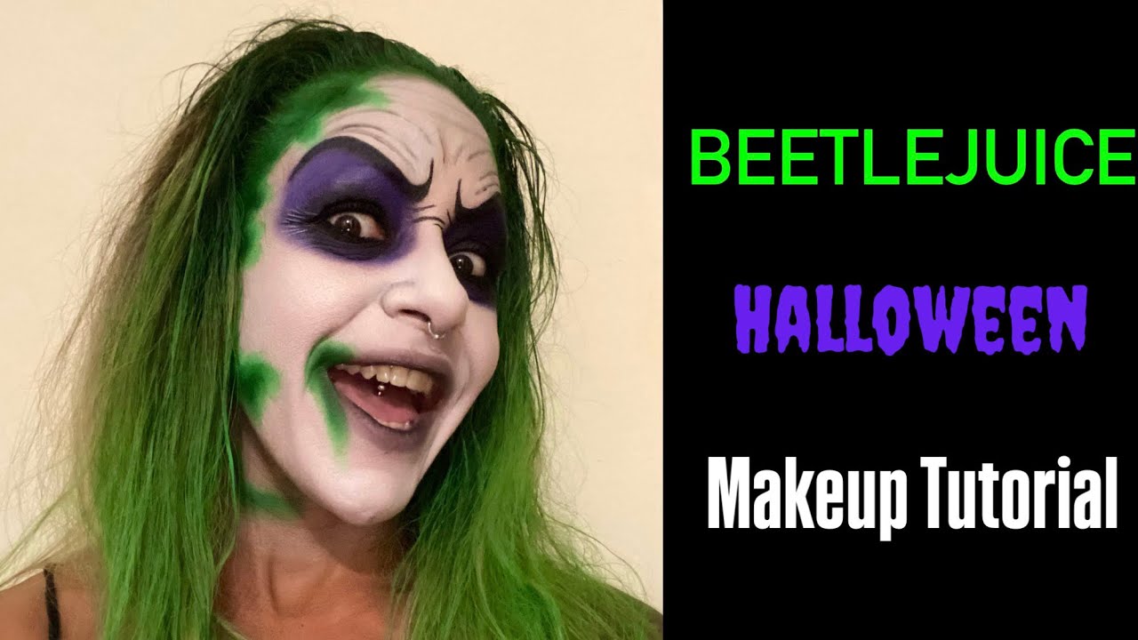 Halloween Series! 🎃👻 Beetlejuice Makeup Tutorial 💚💜 - YouTube