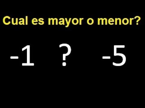 menos 1 es mayor o menor que menos 5 colocar signo(simbolo ...