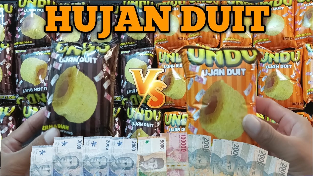 WOOOW BENERAN HUJAN DUIT RATUSAN RIBU | UNBOXING SNACK UNDU COKLAT vs ...