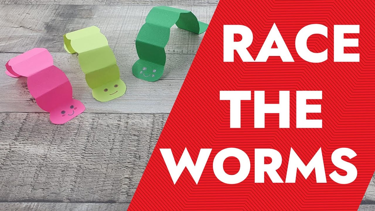 Paper craft origami fun moving racing worms toy with Sky - YouTube