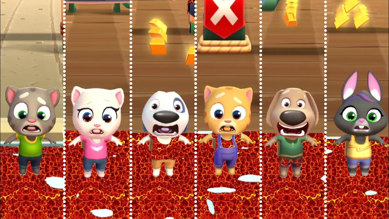 Talking Tom Time Rush All Characters Quick Lava Drown Funny Fails and ...