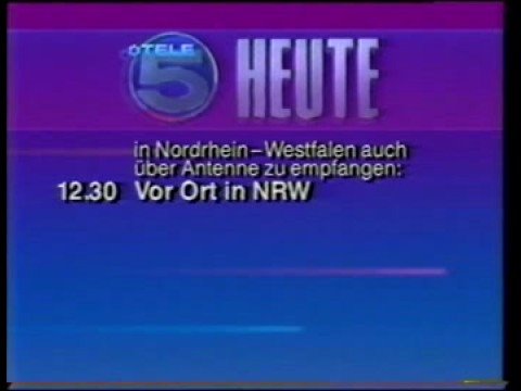 Tele 5 programm tafeln ca 1991 - YouTube