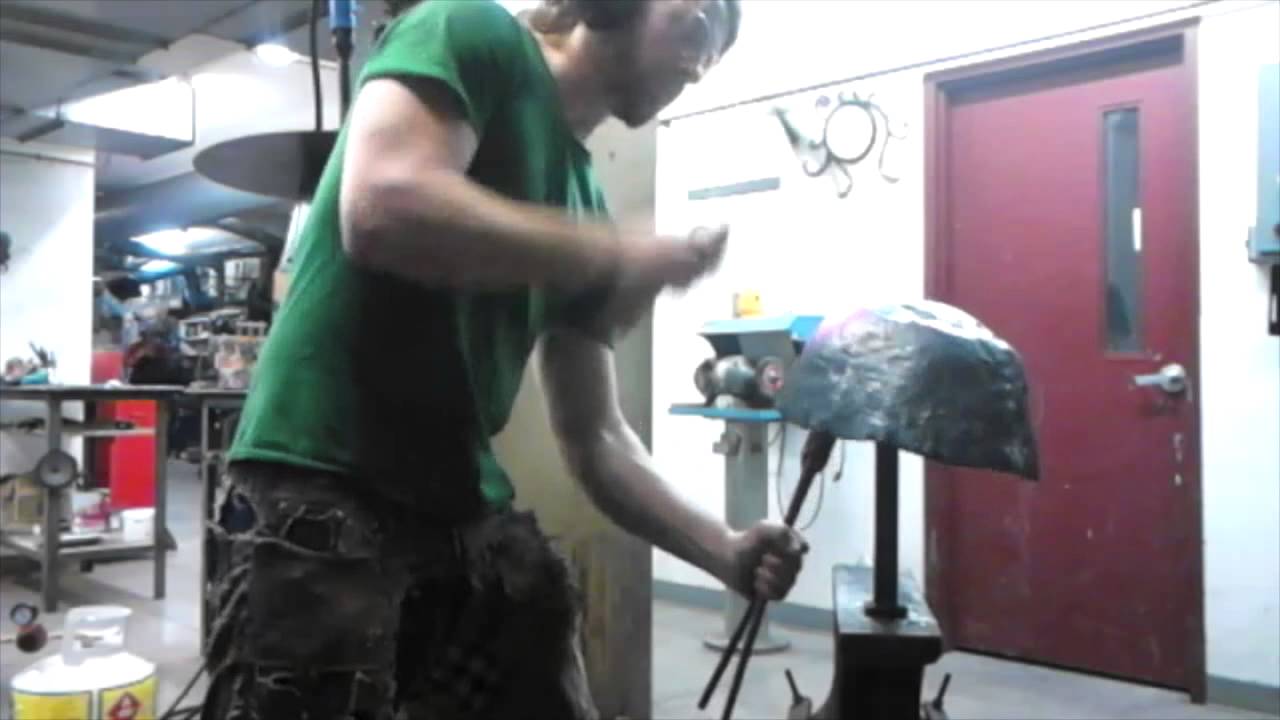 Experimental Helmet forging - YouTube