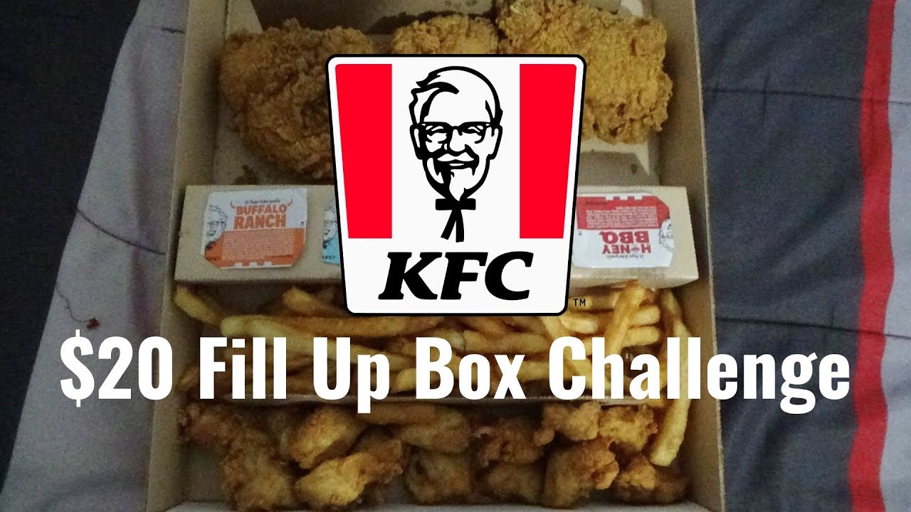 KFC $20 Fill Up Box Challenge - YouTube