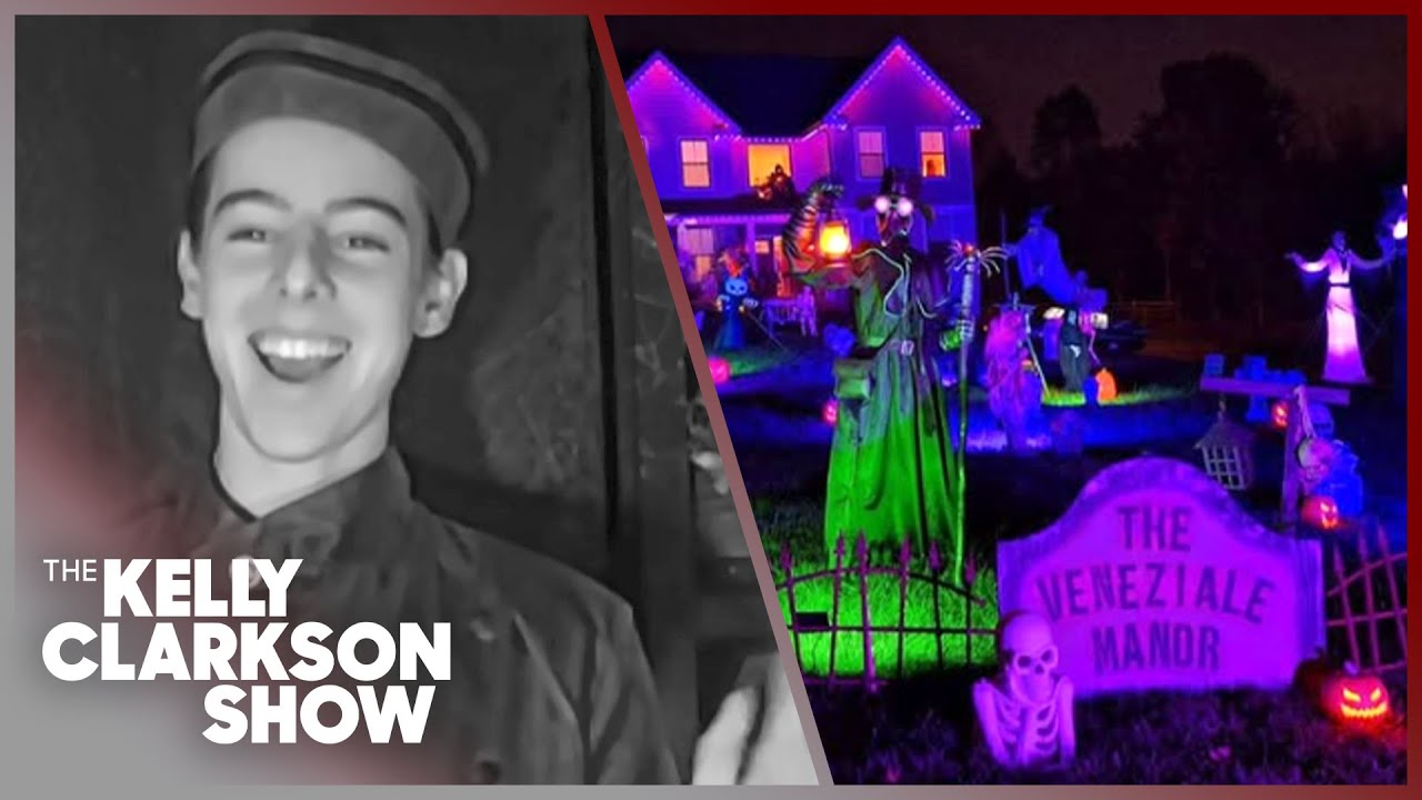 Kelly Clarkson Meets Teen Behind Viral Haunted House Veneziale Manor ...