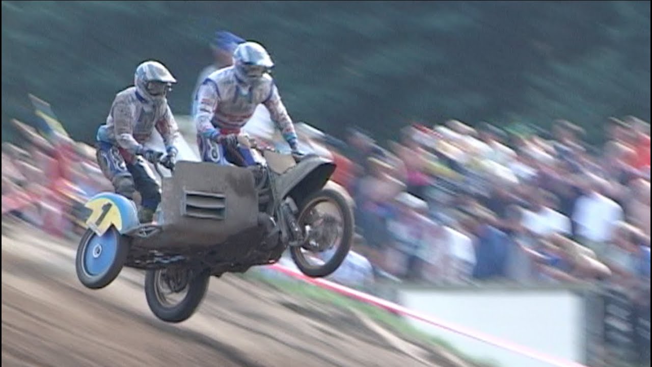 Sidecar MX. Sweden GP 2001 Landskrona 2-nd race Sergis/Rasmanis 4-times ...