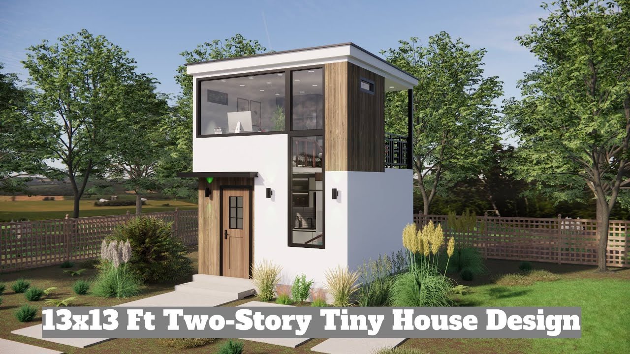 13x13 Ft Two-Story Tiny House Design – 344 Sq Ft Modern Micro Home with ...
