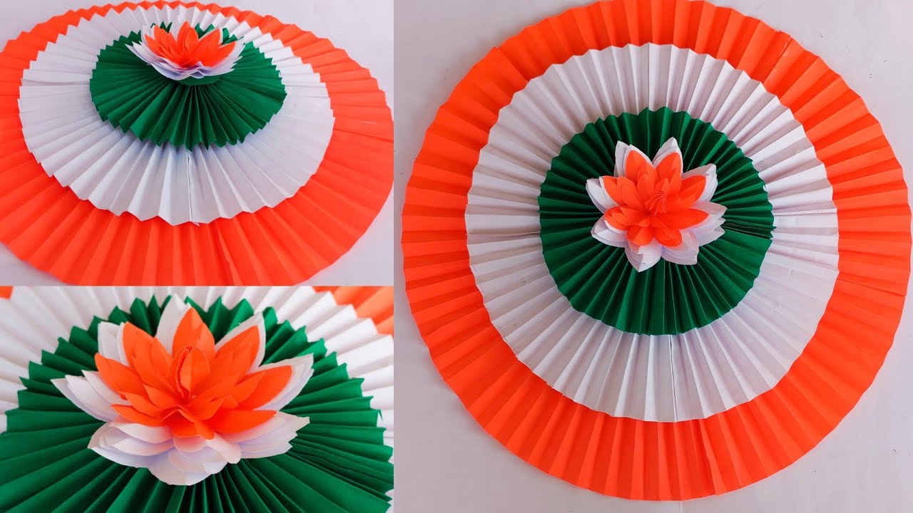 Republic Day Paper Craft Ideas | Lotus Flower Paper Craft ...