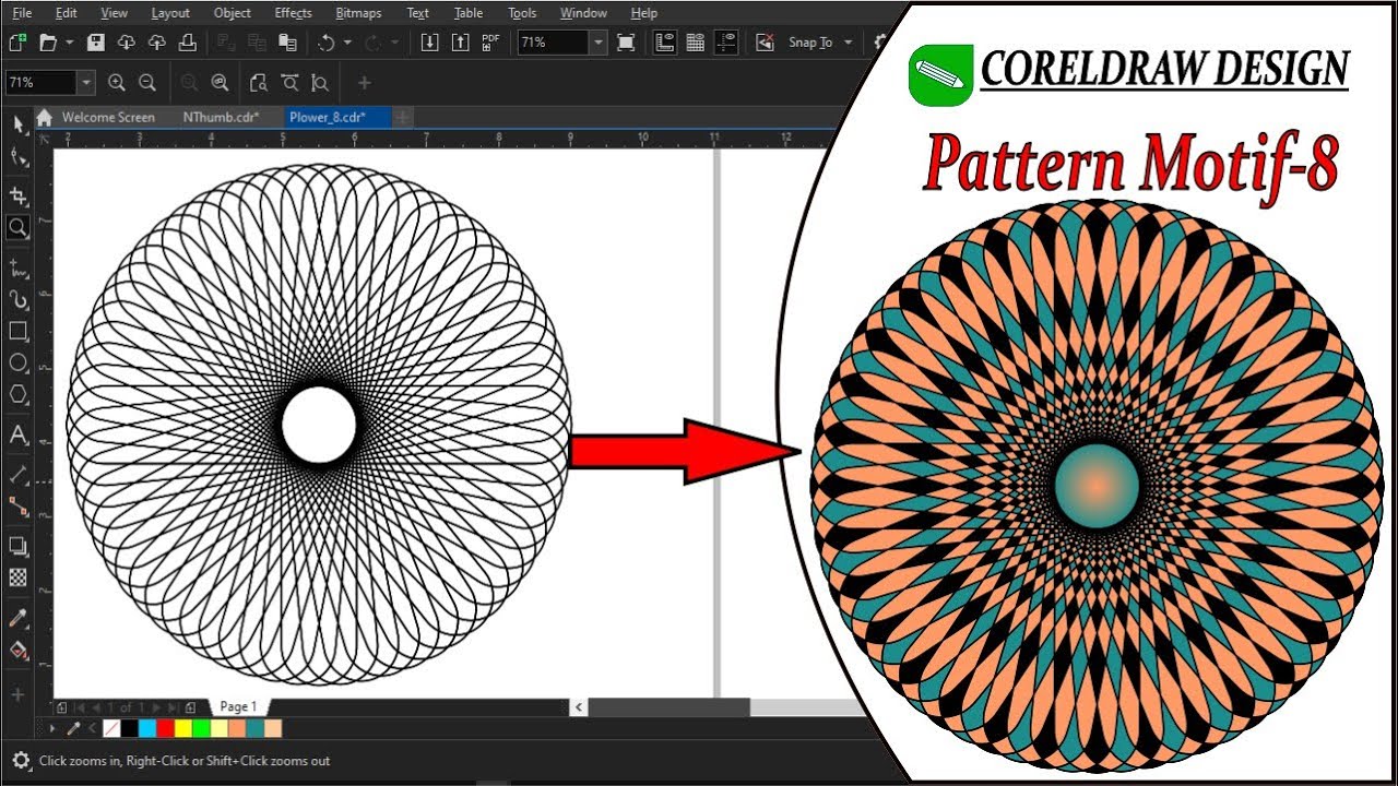 Coreldraw Tutorials | Textile Motif Design | CorelDRAW Logo Design ...