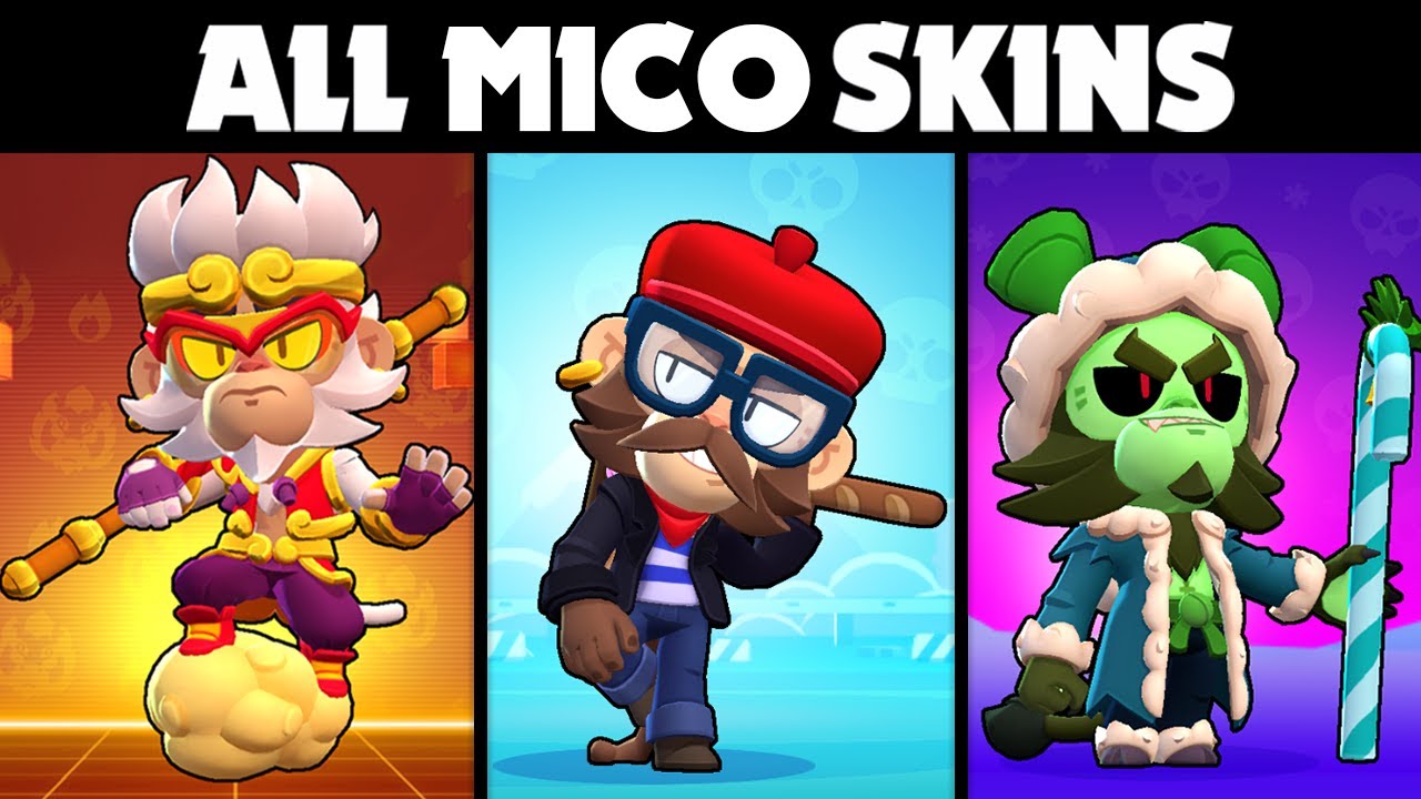 EVERY MICO SKIN | Brawl Stars Skin Spotlight - YouTube