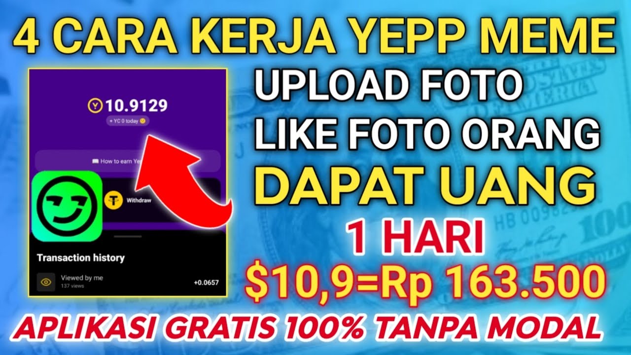 CARA KERJA YEPP MEME MAKER PENGHASIL UANG | UPLOAD FOTO DAPAT UANG ...