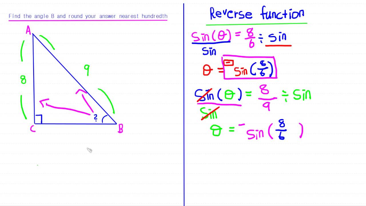 Find the angle using sin - YouTube