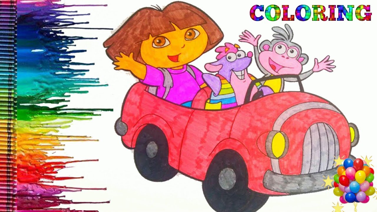 dora the explorer coloring book for kids youtube video from coloring ...