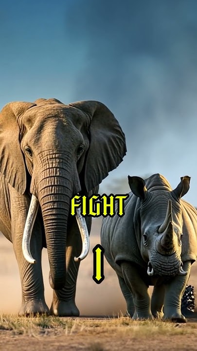 African Elephants vs White Rhino (Animals Vesus) - YouTube
