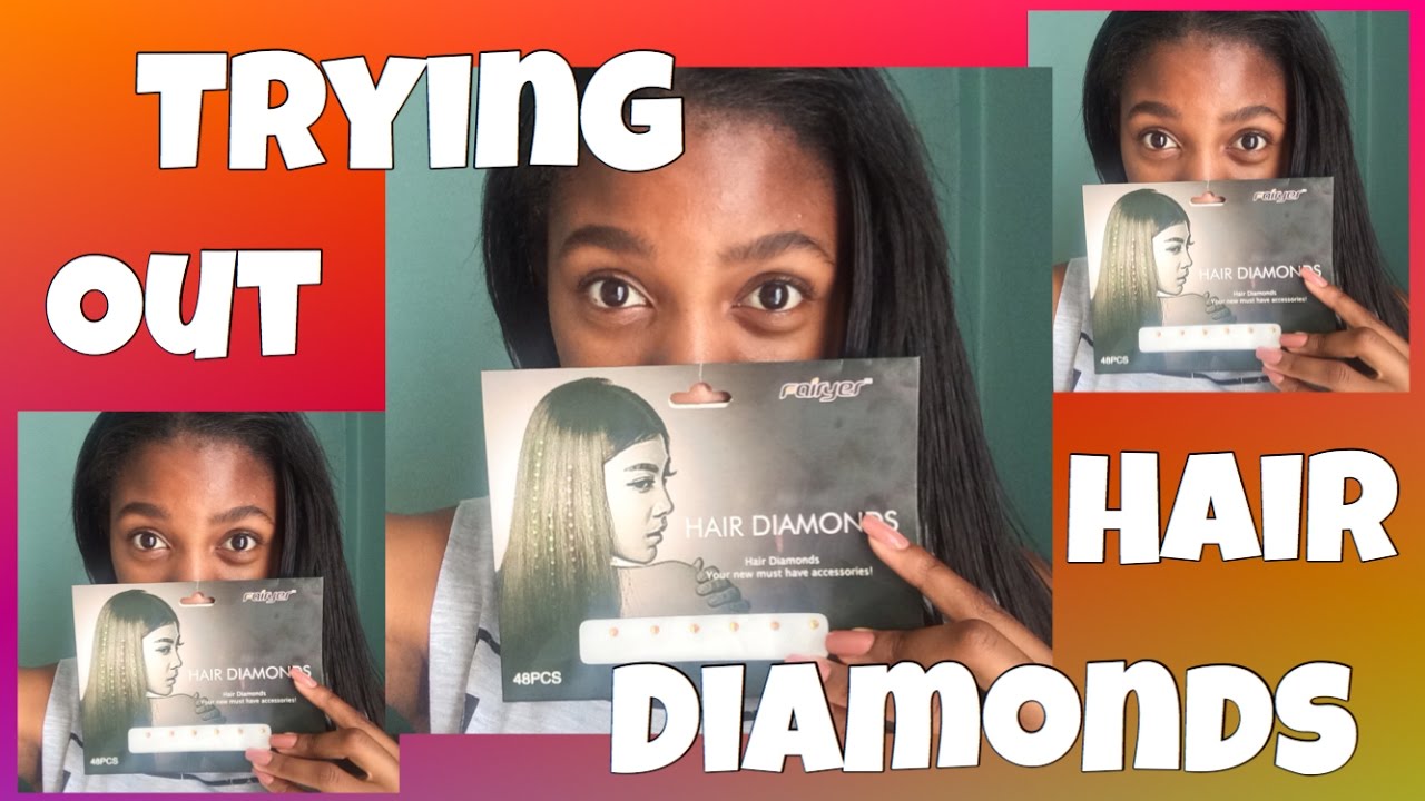How to get hair diamonds to stick to your weave. - YouTube