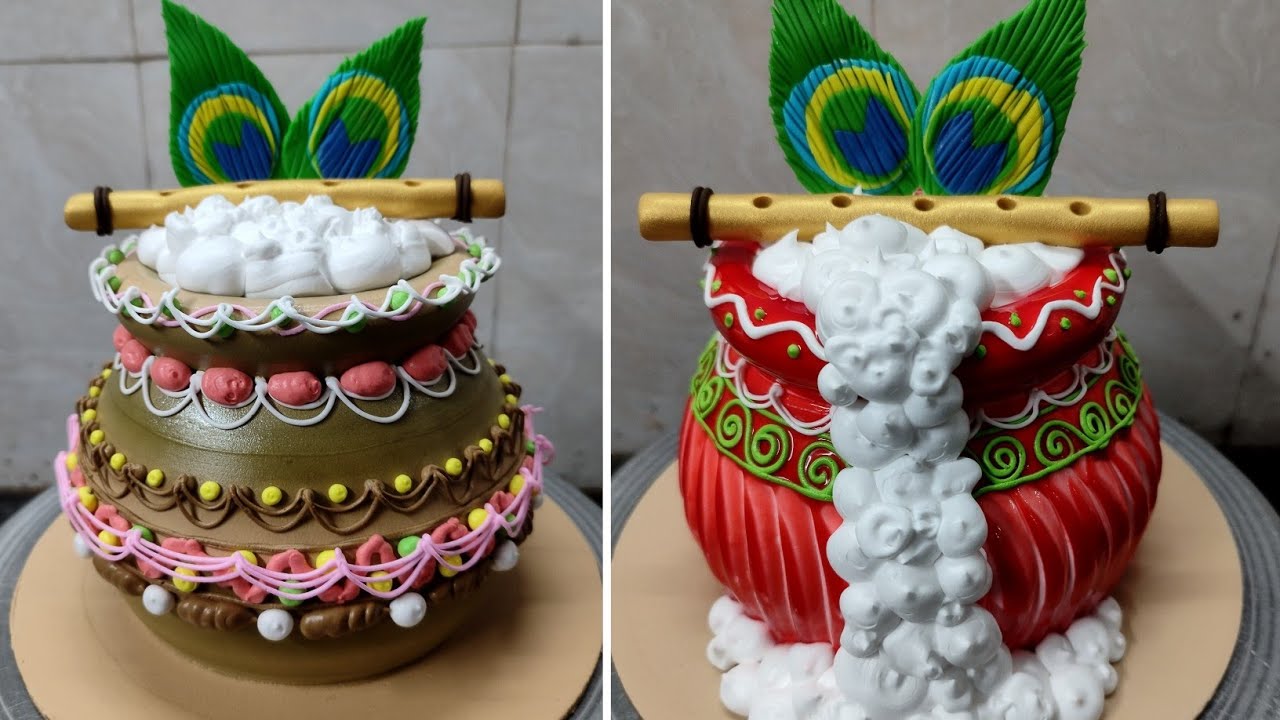 Krishna Kanhaiya Janmashtami Matka Cake Design |Krishna Kanhaiya ...
