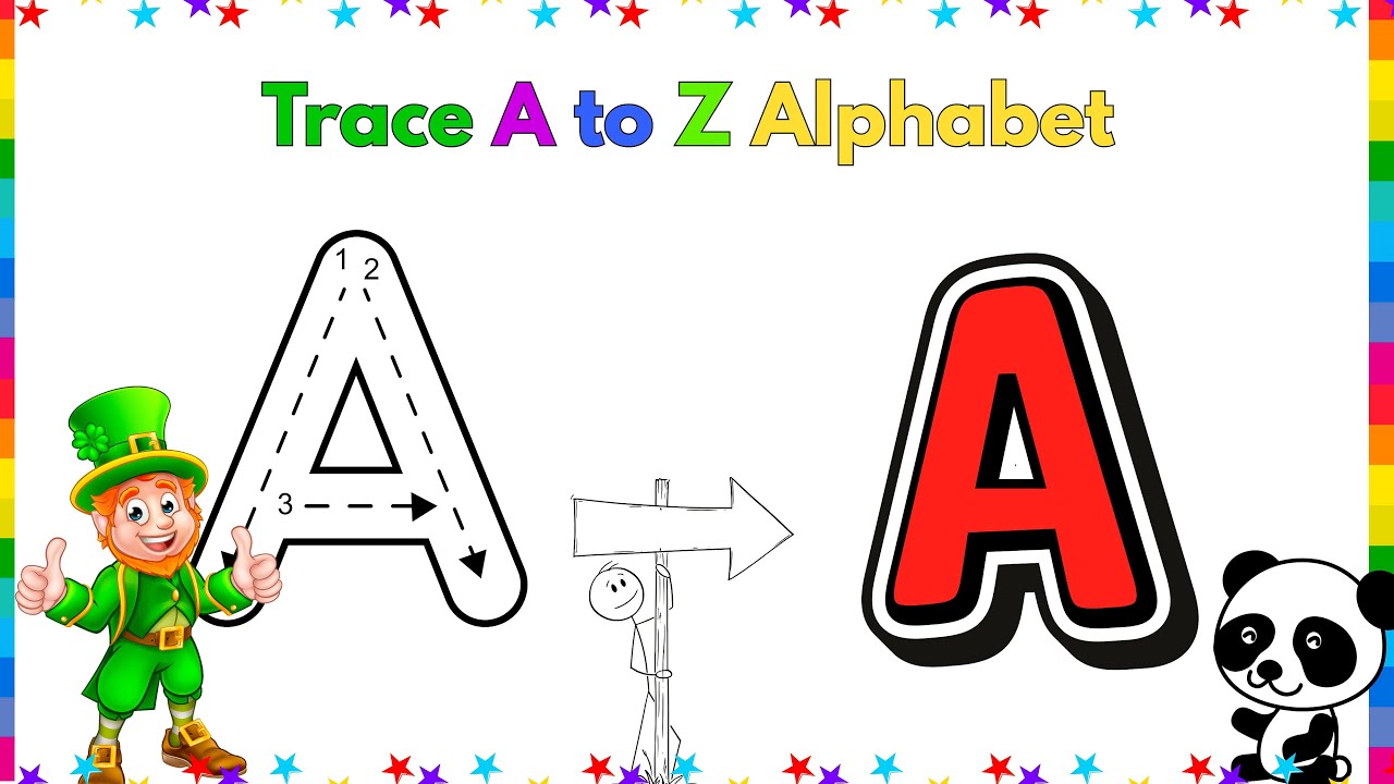 Alphabet Tracing Tutorial for Toddlers Learn ABC with Trace A to Z ️ ...