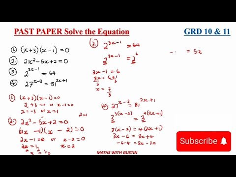 Solve for X, Equations grade 10 & 11 - YouTube