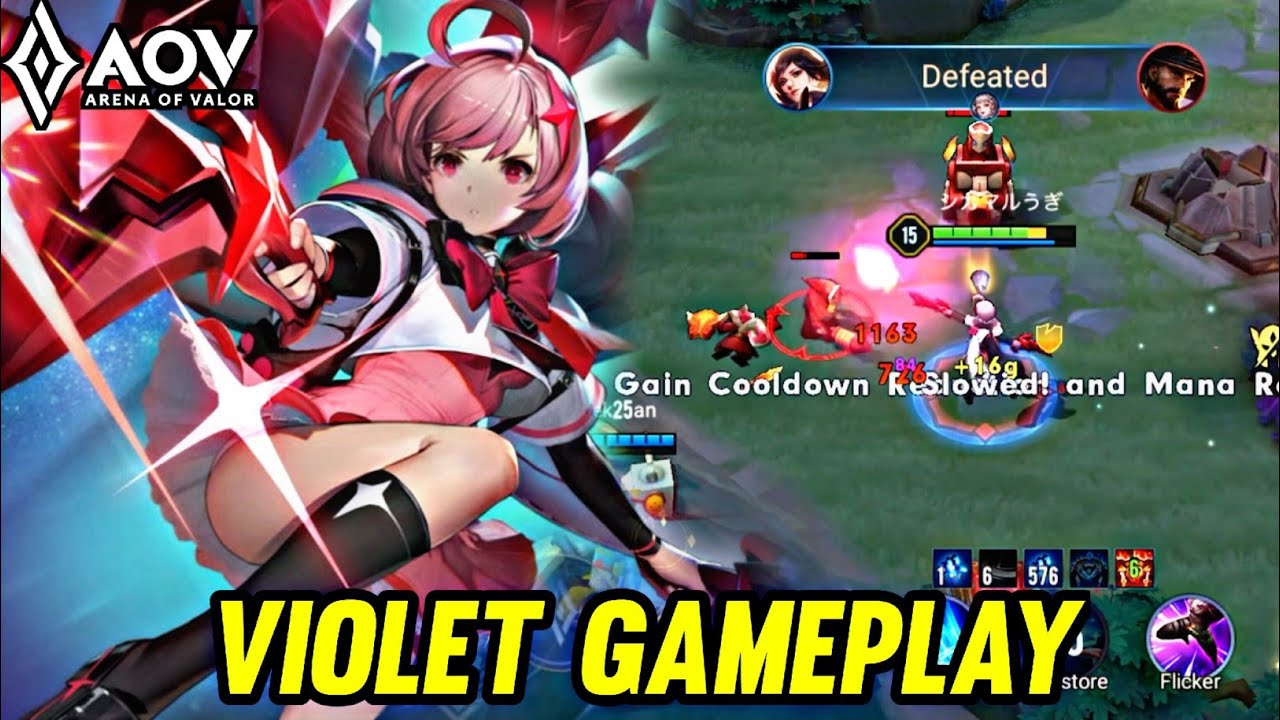 AOV : VIOLET GAMEPLAY | IN ABYSSAL LANE - ARENA OF VALOR LIÊNQUÂNMOBILE ROV - YouTube