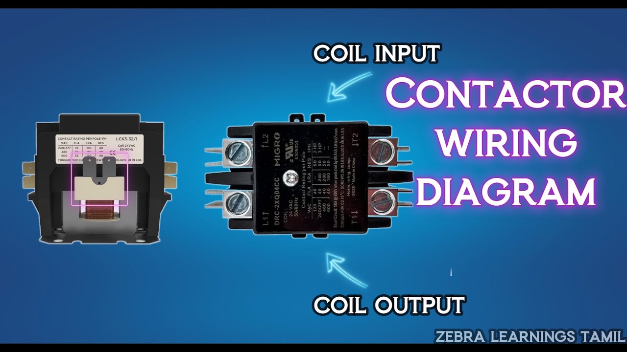 Contactor Wiring Diagram | Animation | Tamil | HVAC | Electrical - YouTube