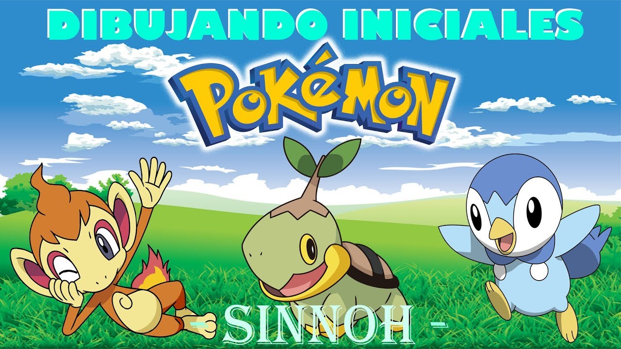 DIBUJANDO A TURTWIG, CHIMCHAR Y PIPLUP I Iniciales pokémon de sinnoh I ...