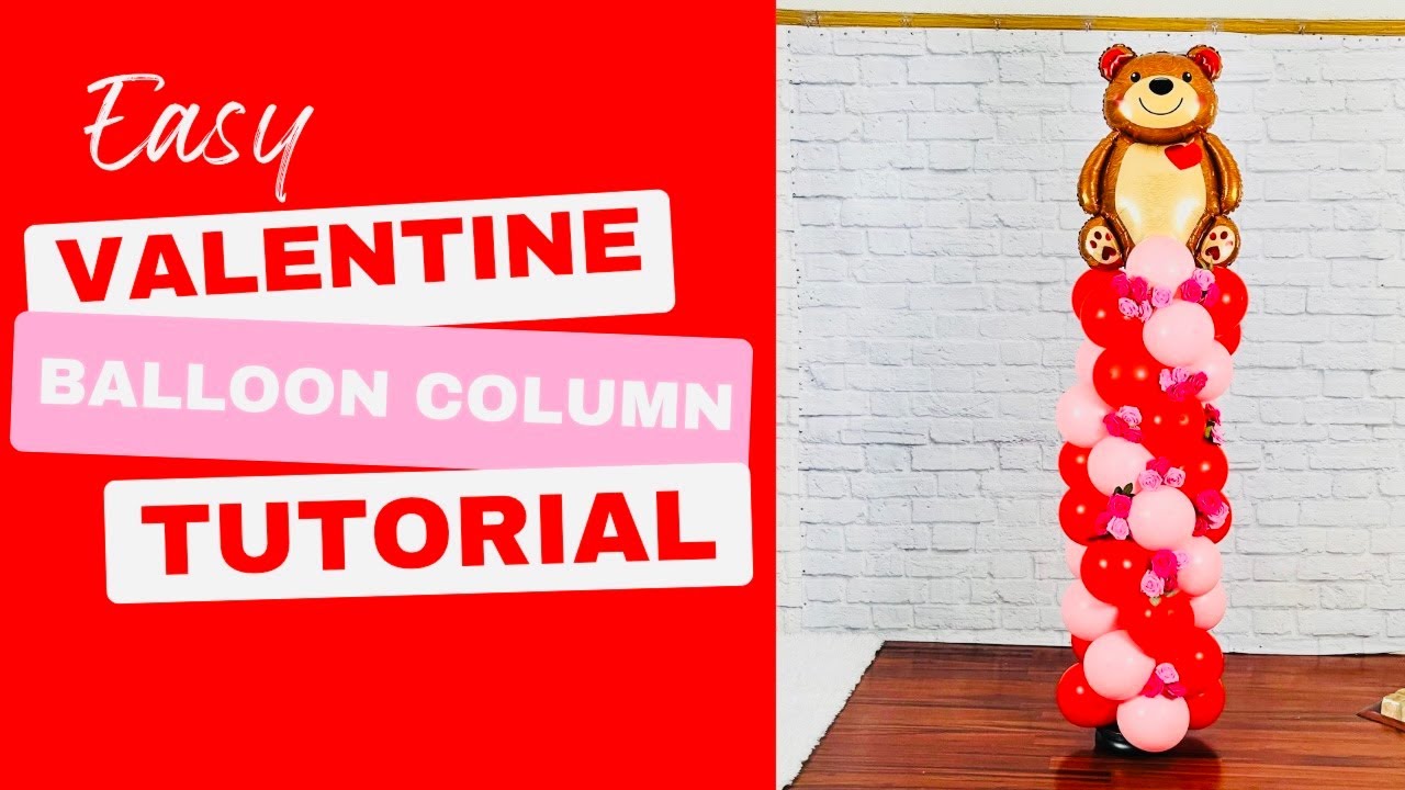 How To Make A Spiral Balloon Column With 2 Colors | Easy Valentines Day ...