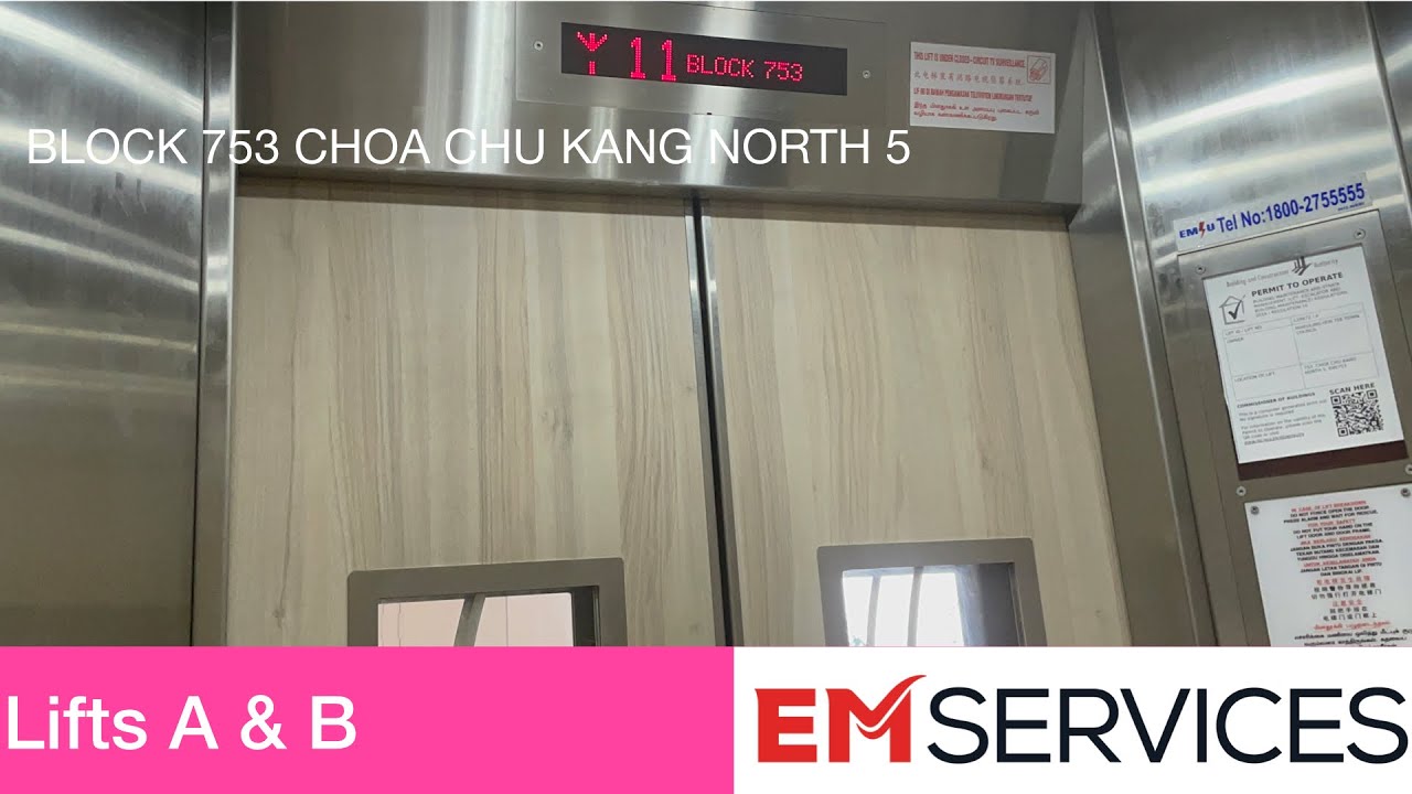 HDB Block 753 Choa Chu Kang || EM Elevator - YouTube