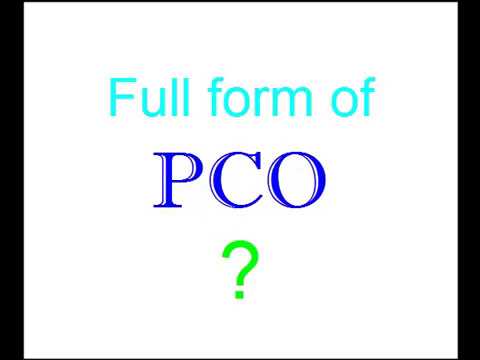 PCO Full form ? - YouTube