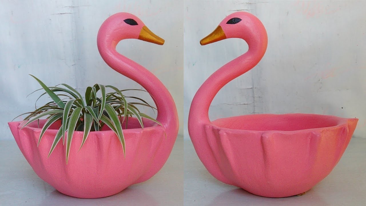 Make The Unique Swan/Duck Shaped Pot for Home Decorations // Cement ...