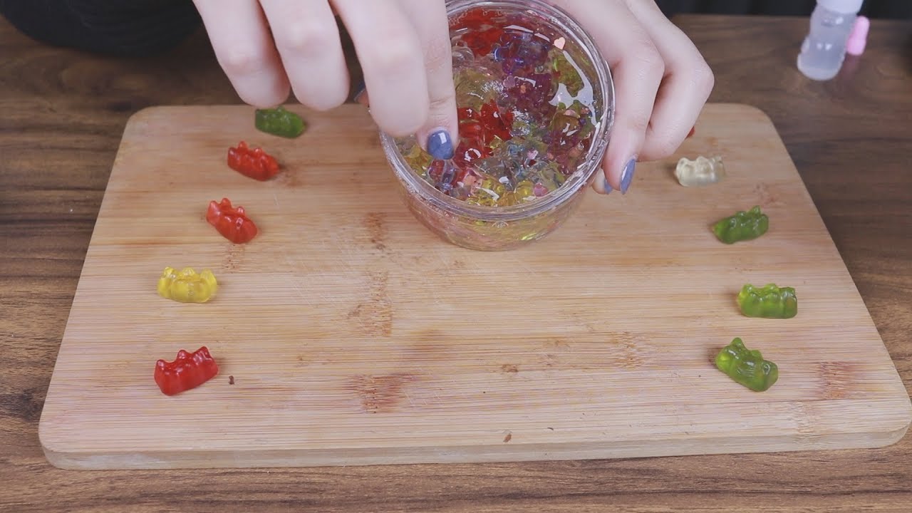 [실패한 ASMR] 하리보젤리 슬라임ㅣ안되나요~? Haribo Jelly slime - YouTube