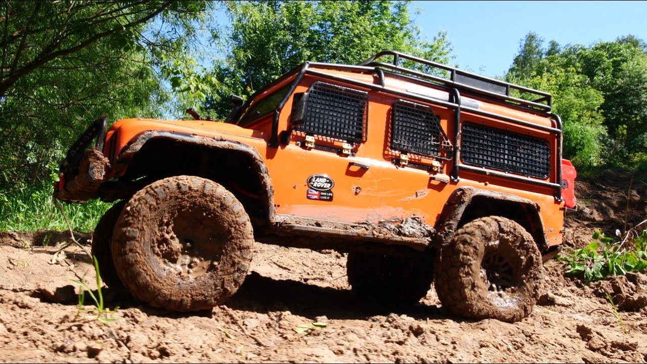 1/10 Scale RC Car land rover defender Off Road Mud #RcCars - YouTube
