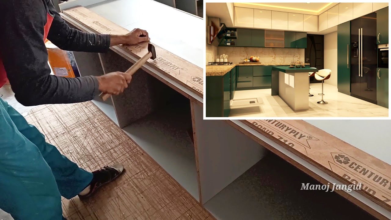 How to build modular kitchen 13'* 9' kitchen ! modular kitchen making ...