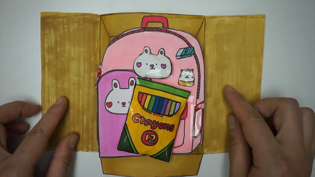[paper diy] Unboxing school supplies and backpack #unboxing #squishy ...