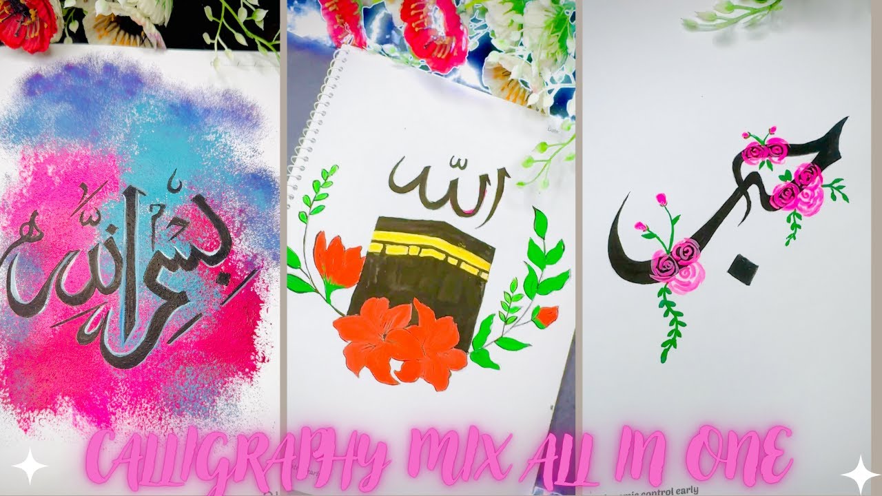 Calligraphy mix ALL in ONE #ononnasartstudio #calligraphyart - YouTube