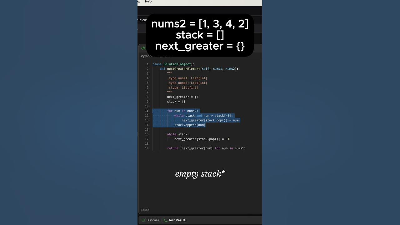Leetcode 496 - Next Greater Element I #coding #python #faang #programming #leetcode - YouTube