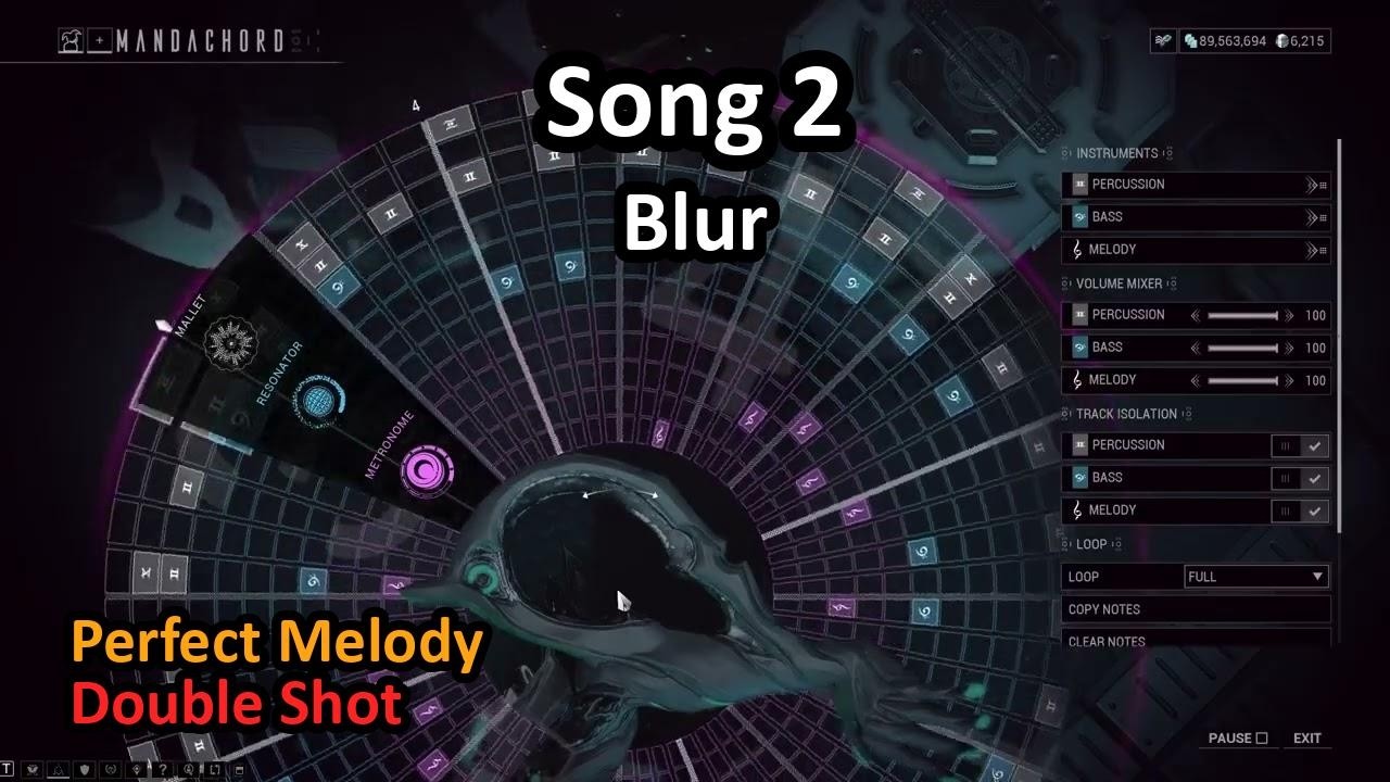 Warframe Mandachord: Song 2 (Blur, Double Shot) + Glyph Codes - YouTube