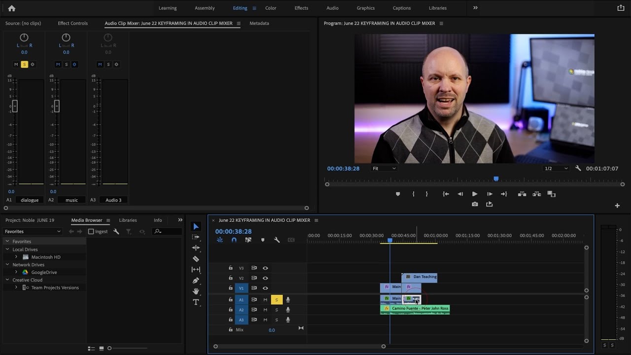 Premiere Pro Tutorial - Keyframing in the Audio Clip Mixer - YouTube