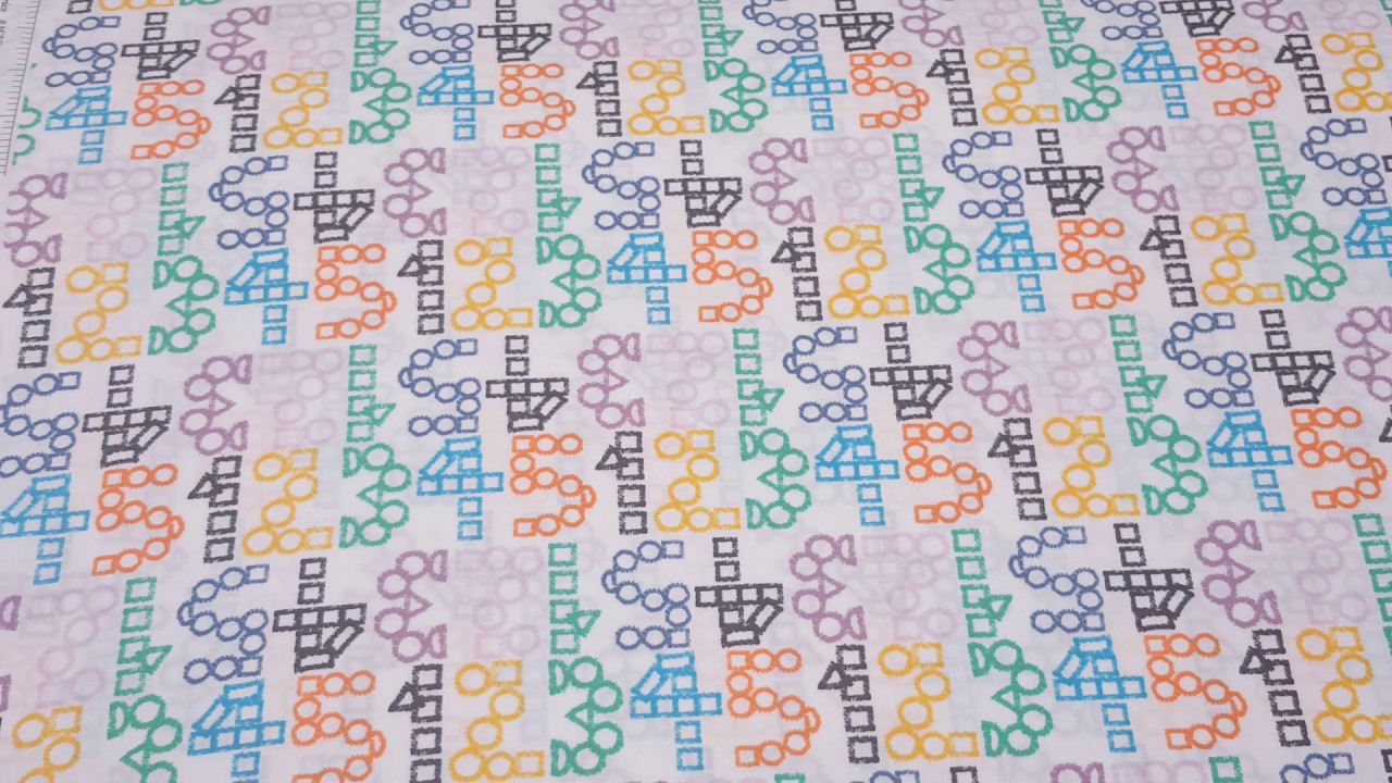 white Art Gallery Fabrics number pattern - YouTube