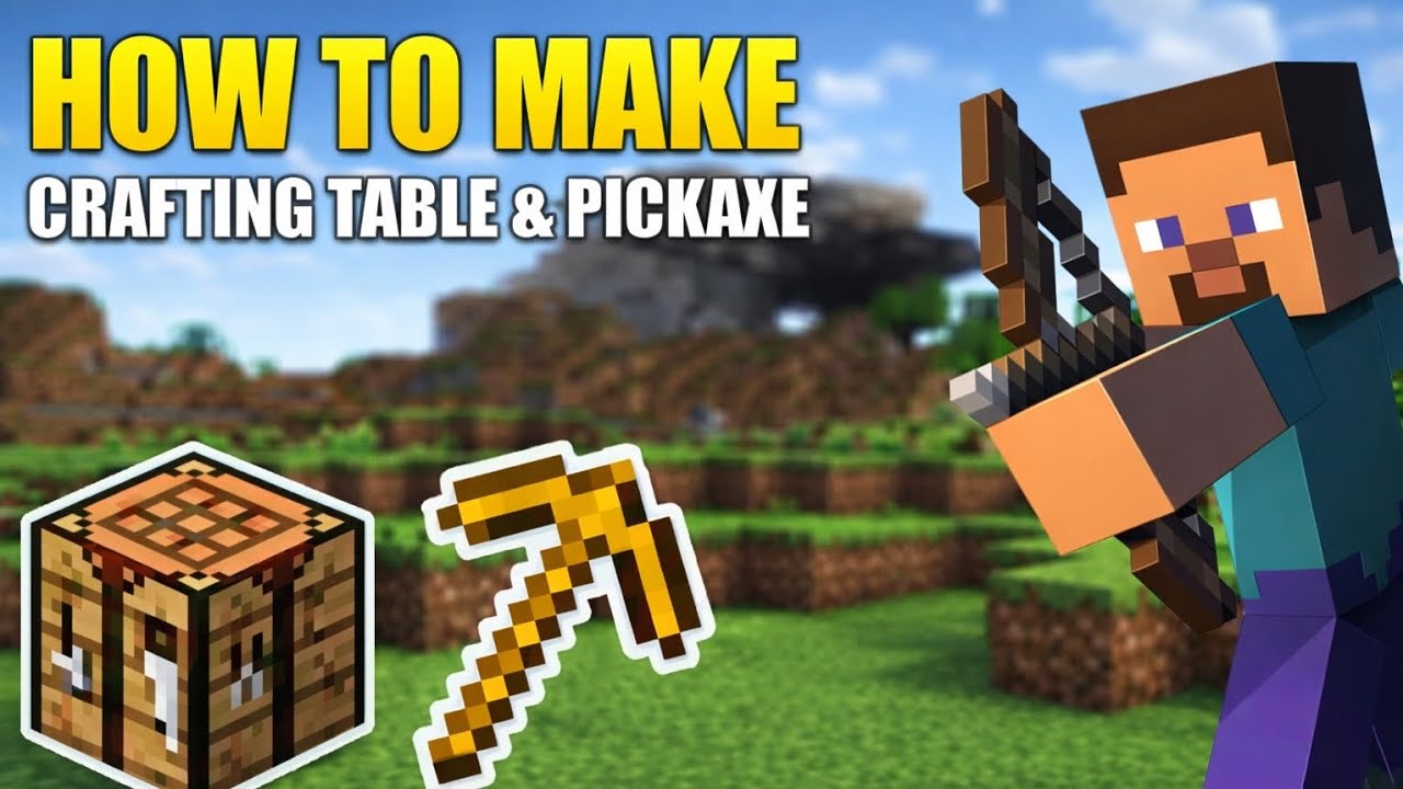 How_to_make_crafting_table_in_Minecraft_hindi___How_to_make_pickaxe_in ...
