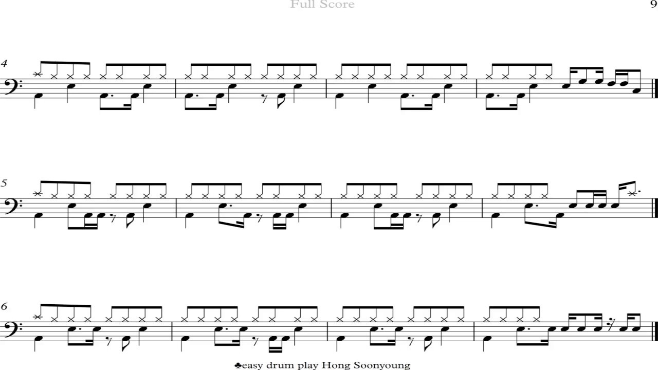 【홍드럼】악보 리듬과 2박자 필인 (Drum Rhythm&2beat Fill in, Double Kick,notes&rests ...
