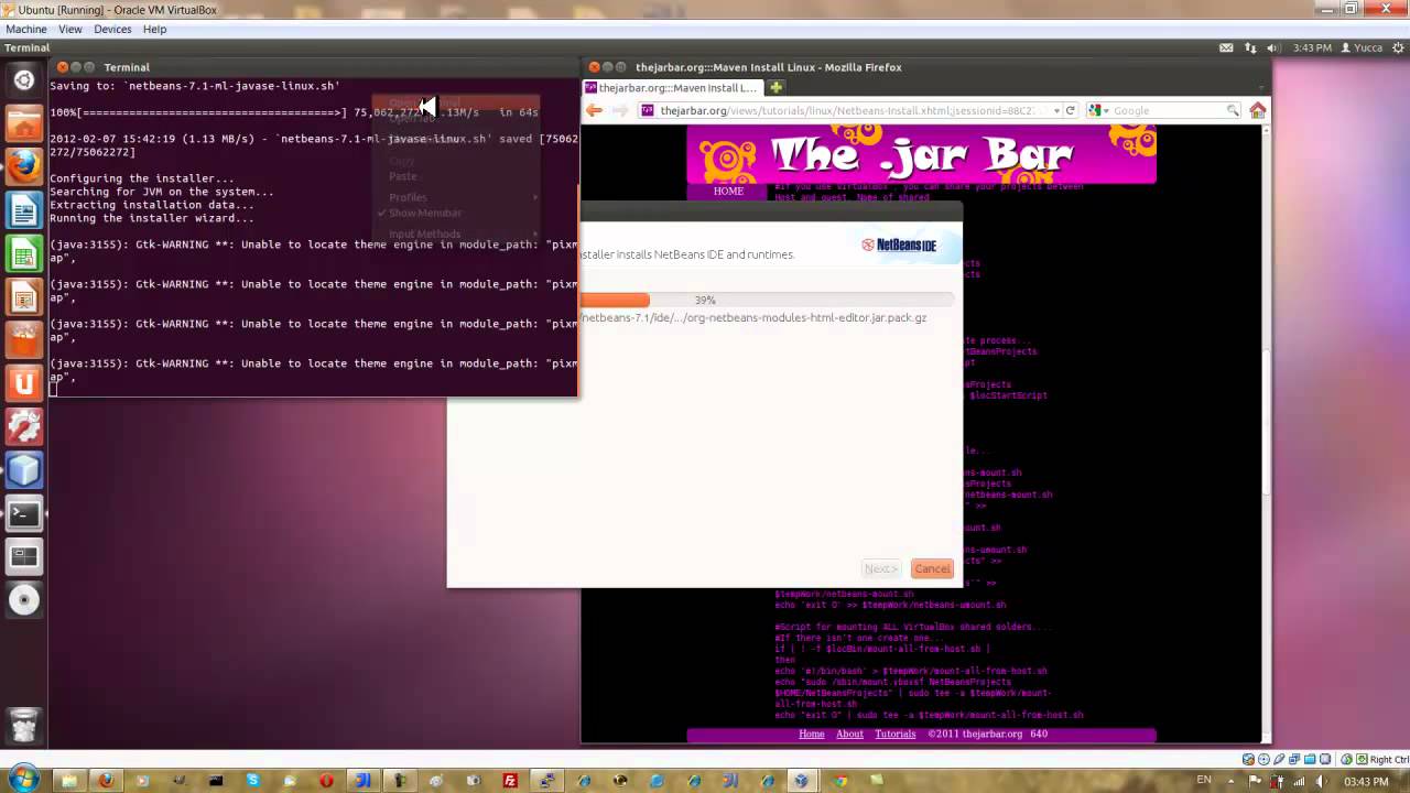 Jar Bar NetBeans 7 Install on Linux Ubuntu & OpenSuse - YouTube