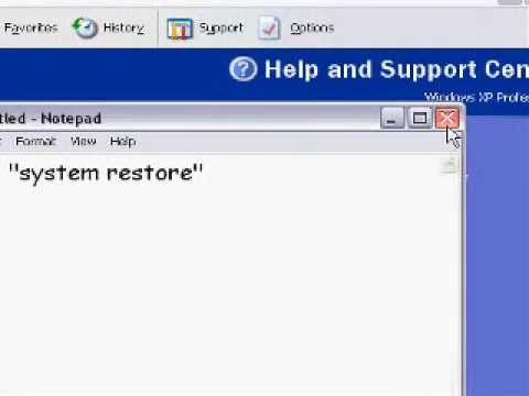 How to do a System Restore (XP) - YouTube