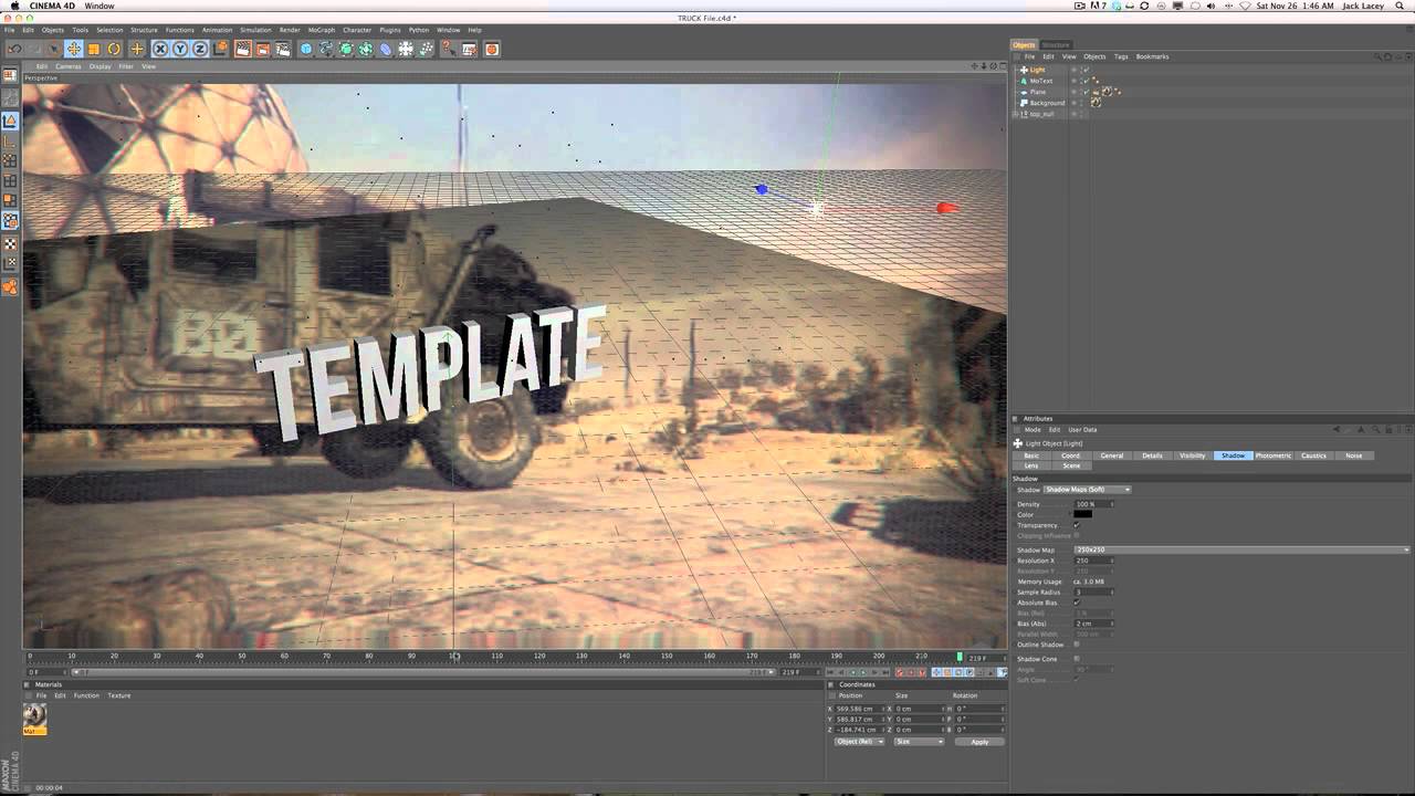 Free Cinema 4D Text Template MW3 Cinematic! (Download in Description ...