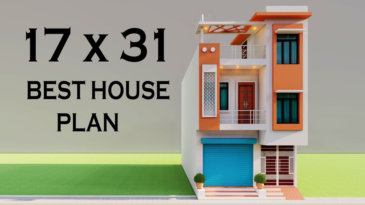 Shop With 3 Bedroom House Elevation,17x31 Dukan Or Makan Ka Naksha,Duplex 3D House Elevation ...