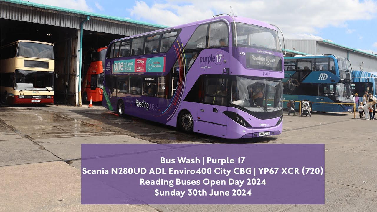 Bus Wash | Reading Buses Open Day | Purple 17 | Scania N280UD ADL ...