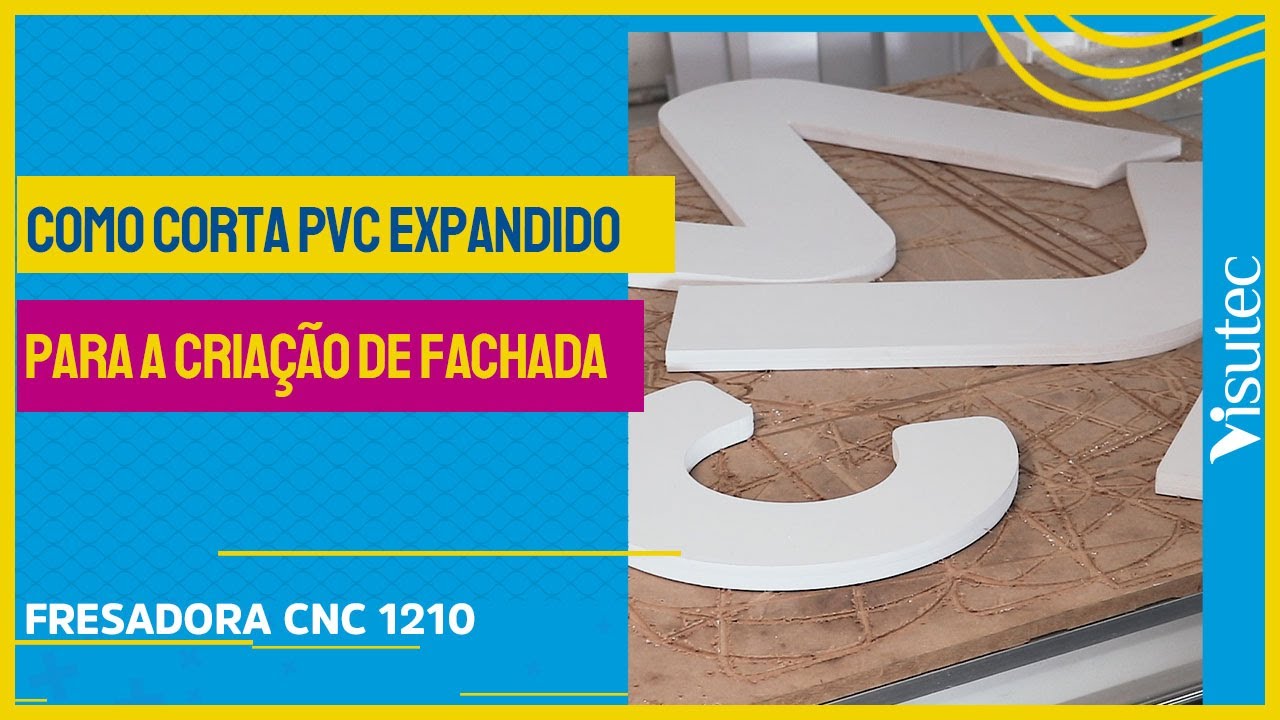 Cortando chapa de PVC expandido na Router Fresadora 1210 Visutec para a ...
