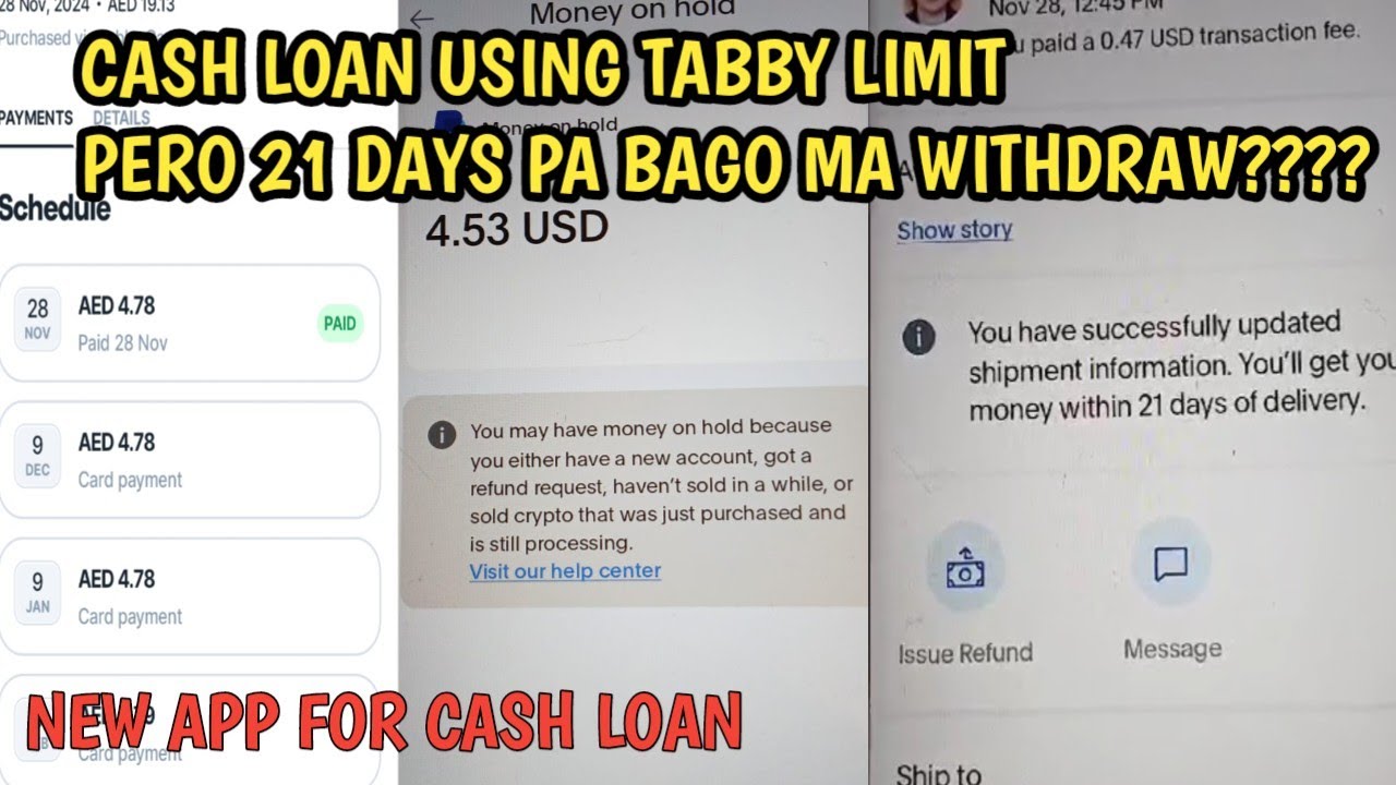 Cash loan using Tabby Limit pero 21 days pa bago ma- withdraw? - YouTube