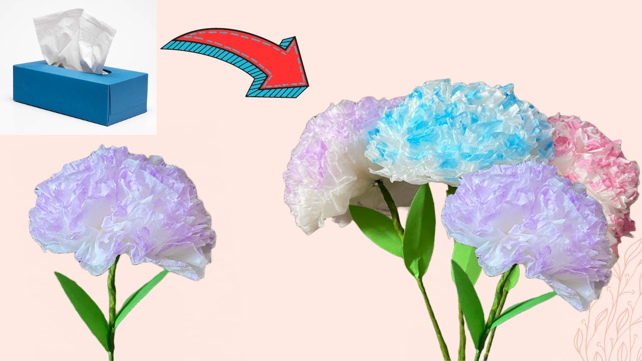 How To Make Round Tissue Paper Flower - DIY Paper Craft - YouTube
